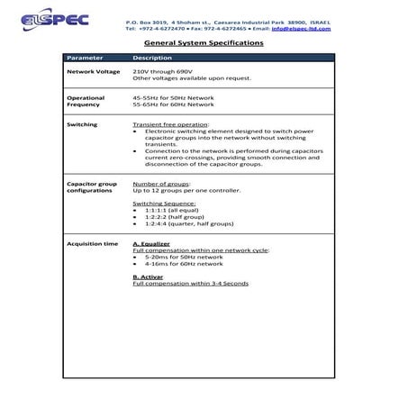 Elspec activar datasheet | PDF