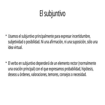 El modo Subjuntivo presente en español para clases B1 | PPTX
