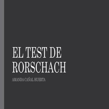 Test de rorschach -PPT | PPT