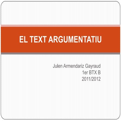 El text argumentatiu | PPT