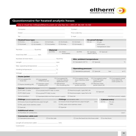 EltheEltherm Heated Hoses - Analytic Hoses (Heat Tracing) - Selection ...