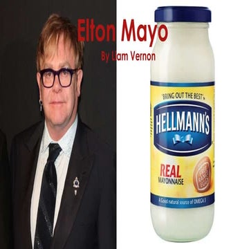 Elton Mayo Human Relations Theory Elton Mayo This Movement