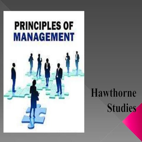 Elton Mayo-Hawthorne Studies | PPTX