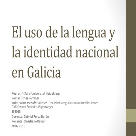 El uso de la lengua y la identidad | PDF