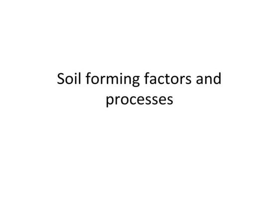 SOIL GENESIS & PROFILE | PPT
