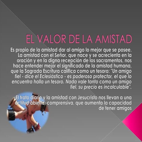 El valor de la amistad | PPTX