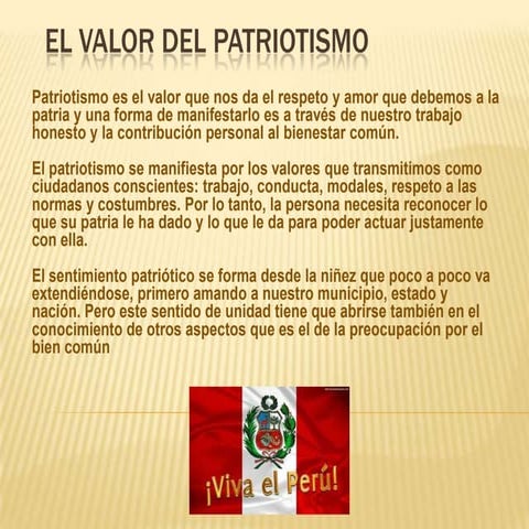 El valor del patriotismo | PPTX