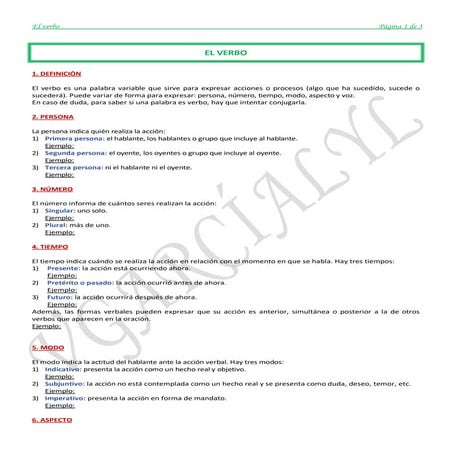 El verbo-Bachillerato | PDF