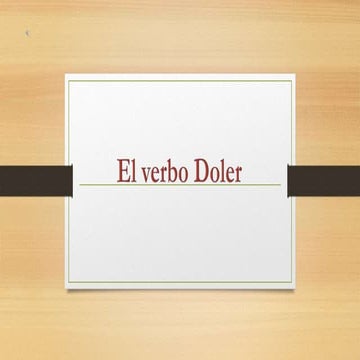 El verbo doler | PPTX