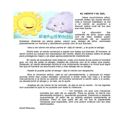 Fichas De Fábulas Sobre El Viento Y El Sol 🌞 Vacaciones,