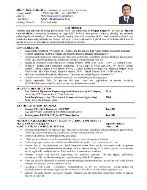 CV - ELV ENGINEER | PDF