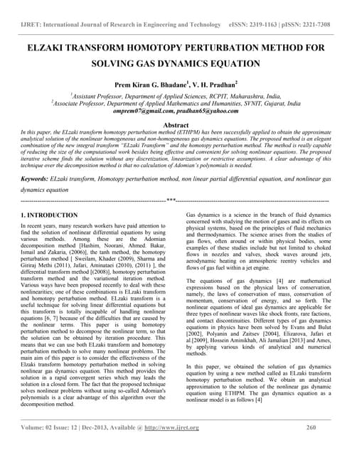 Elzaki Transform Homotopy Perturbation Method For Solving Gas Dynamics
