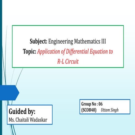Rlc circuits and differential equations1 | PPTX