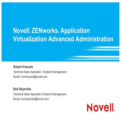 Novell ZENworks Application Virtualization Advanced Administration | PDF