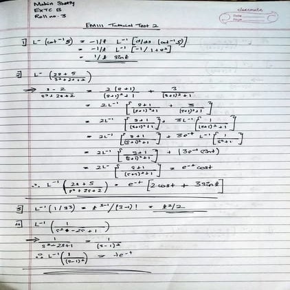 Em3 tutorial test 2 extc b3 | PDF