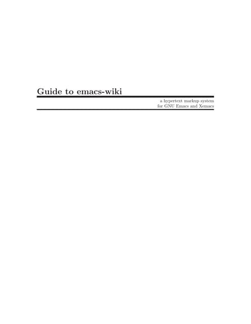 Emacs Wiki Pdf