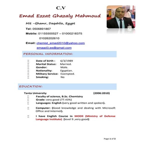 Emad ezzat c.v | PDF