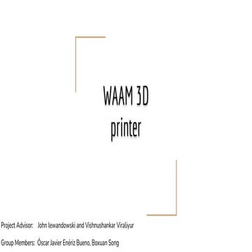 WAAM Metal 3D Printer | PPTX