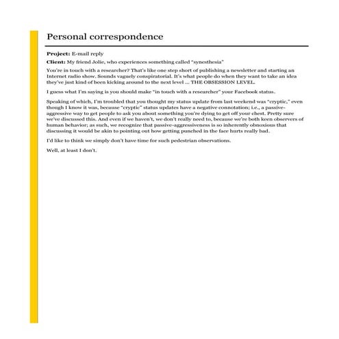 Personal correspondence | PDF