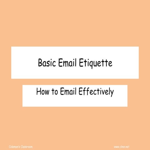 Email Etiquette PPT | PDF
