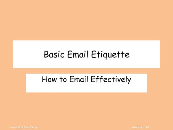 Email Etiquette PPT | PDF