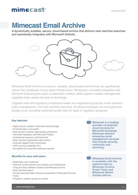 Mimecast unified-email-management-datasheet | PDF | Email | Internet