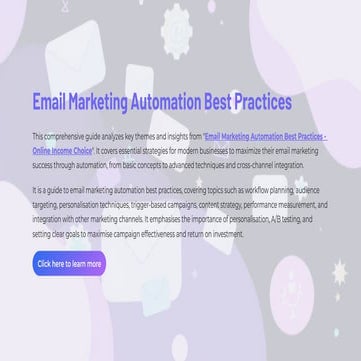 Email Marketing Automation Best Practices | PDF