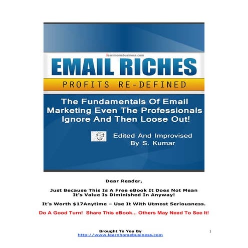 Email Riches Profits Re-Defined | PDF