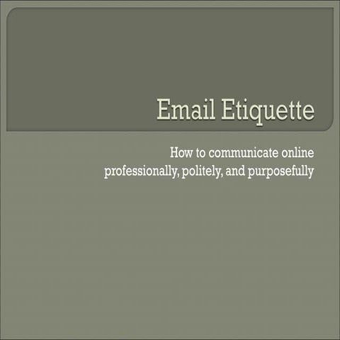 Email Etiquette | PPT