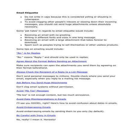Email etiquette | DOCX