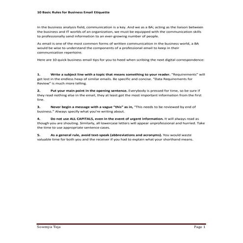 Email Etiquette | PDF
