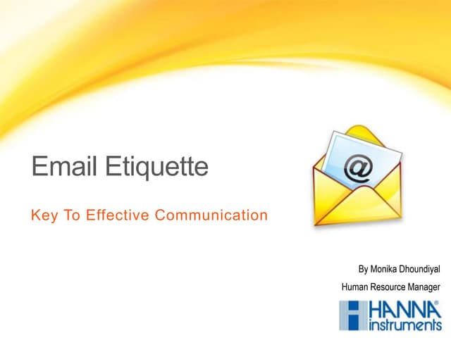 Email Etiquette PPT | PDF