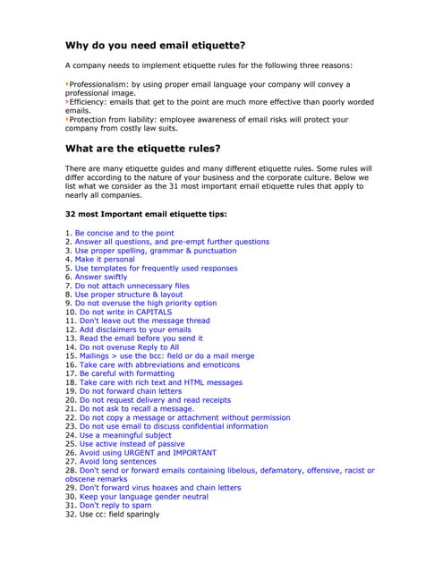 Presentation On Email Etiquettes | PPT