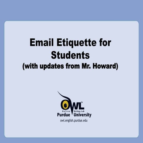 Email etiquette for students | PPT