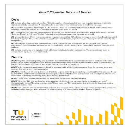 email_etiquette.pdf for professional students | PDF