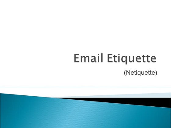 Email Etiquette PPT | PPT