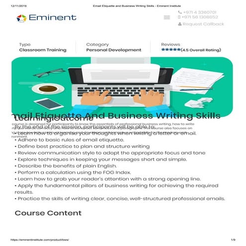 Email etiquette and business writing skills eminent institute | PDF
