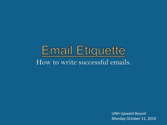 Email Etiquette PPT | PPT