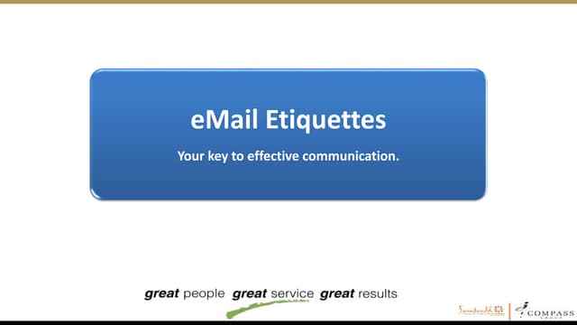 Email Etiquette - Basics | PPTX | Email | Internet