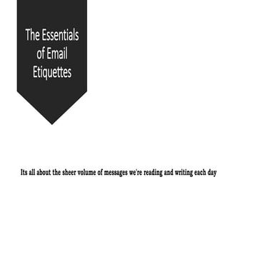 Essentials of Email Etiquettes | PPTX