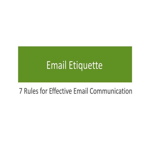 7 Email Etiquettes for Effective Email Communication | PPTX