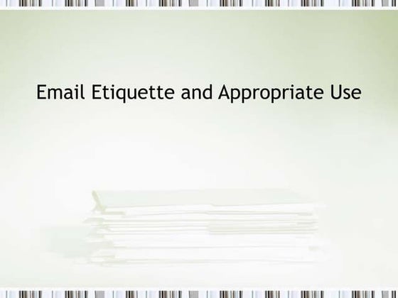 Email Etiquette PPT | PDF