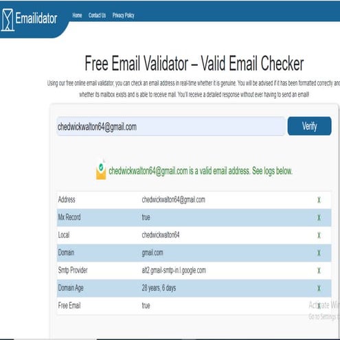 Emailidator - Validate email address | PDF