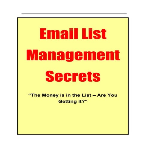Email list management secrets | PDF