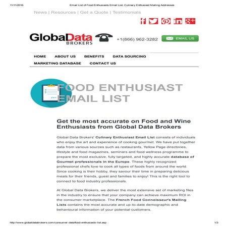 Restaurant Email List | PDF