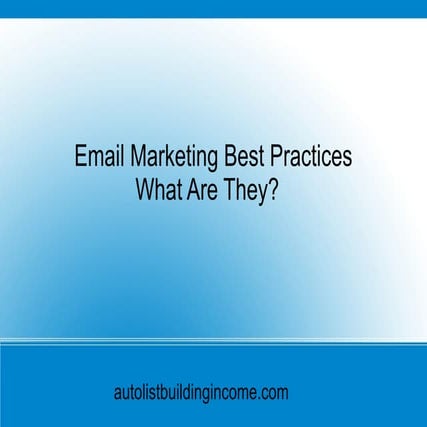 Email Marketing Best Practices | ODP | Email | Internet