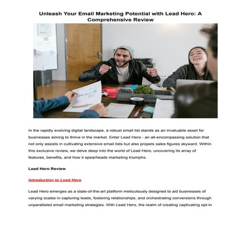 Introducing-Lead-Hero-Your-All-in-One-Email-Marketing-Solution | PDF