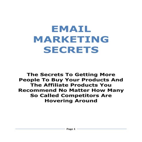 Untaped: Email marketing secrets | PDF