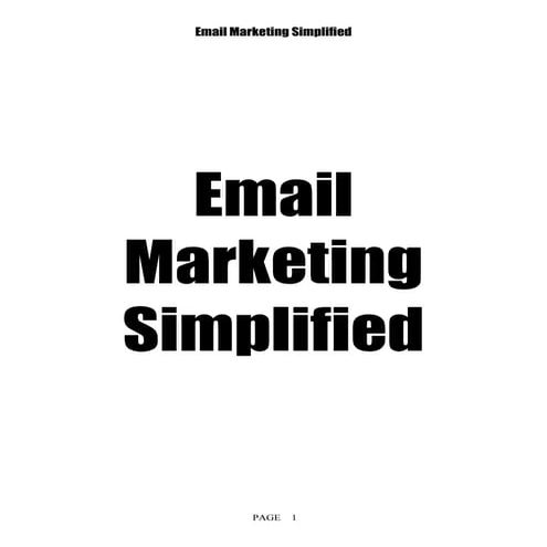 Email marketing simplified | PDF