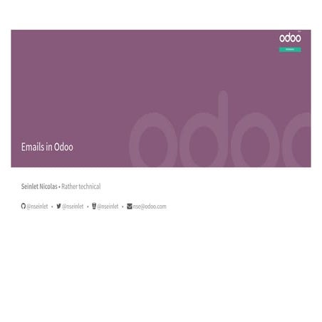 Odoo Experience 2018 Emails In Odoo Ppt 